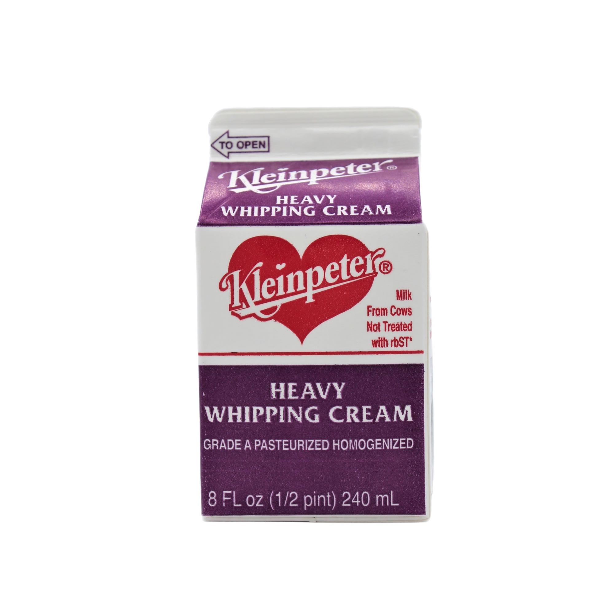 Heavy Cream / Whipping Cream - Half Pint Carton - Kleinpeter Farms ...