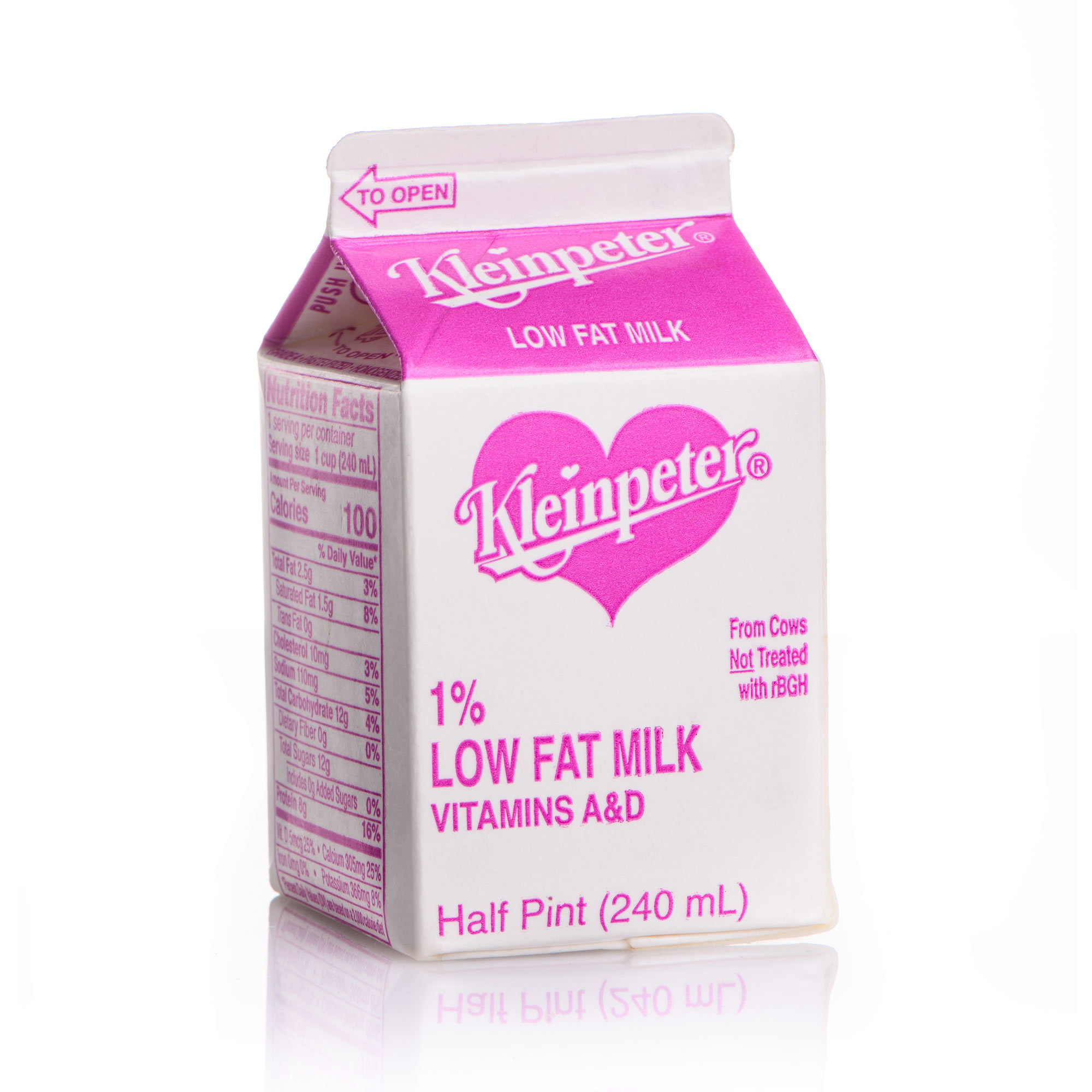 1% Low Fat Milk - Half Pint - Kleinpeter Farms Dairy - Milk - Dairy ...